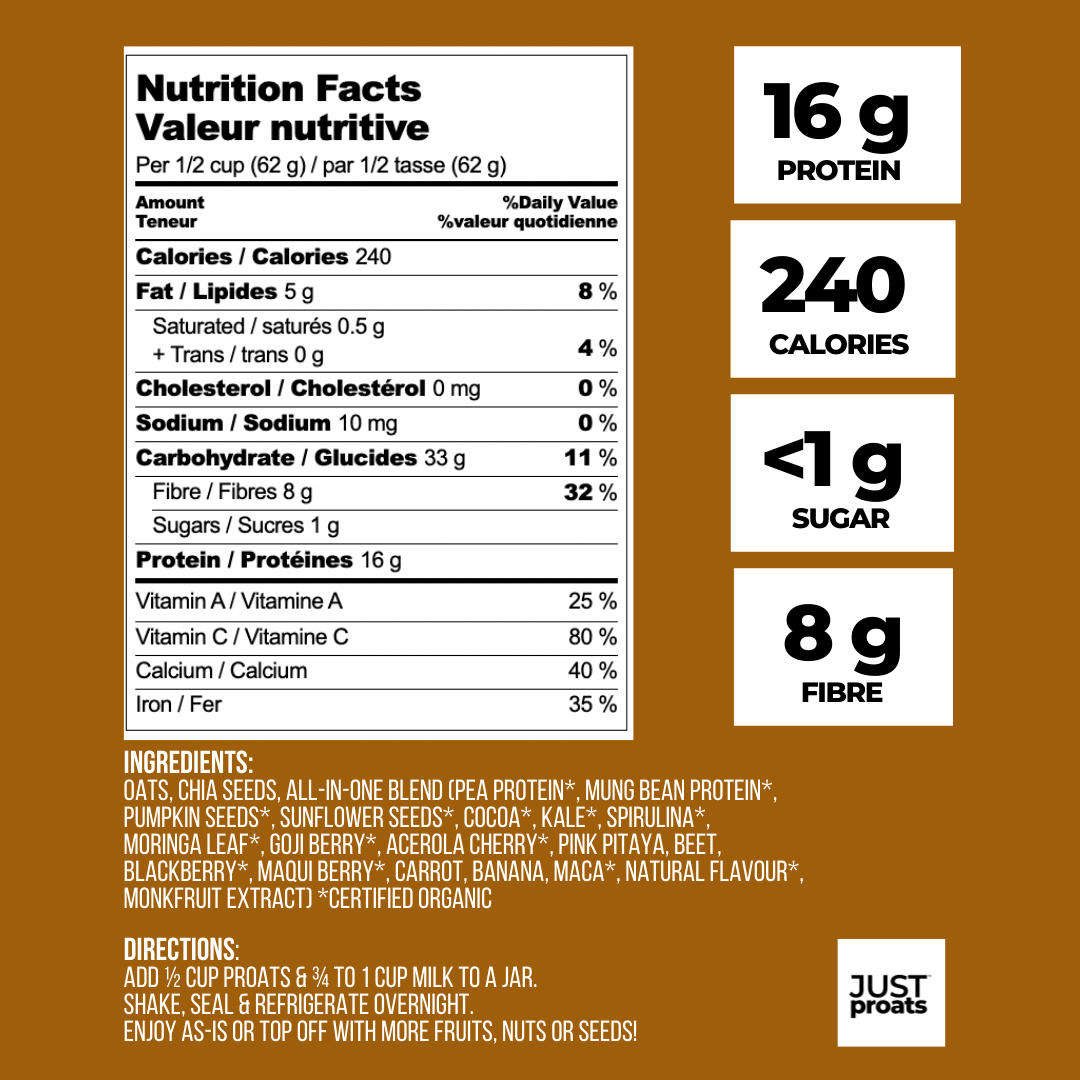 Healthy High Protein & Vitamin Overnight Oats Breakfast | JUSTproats ...